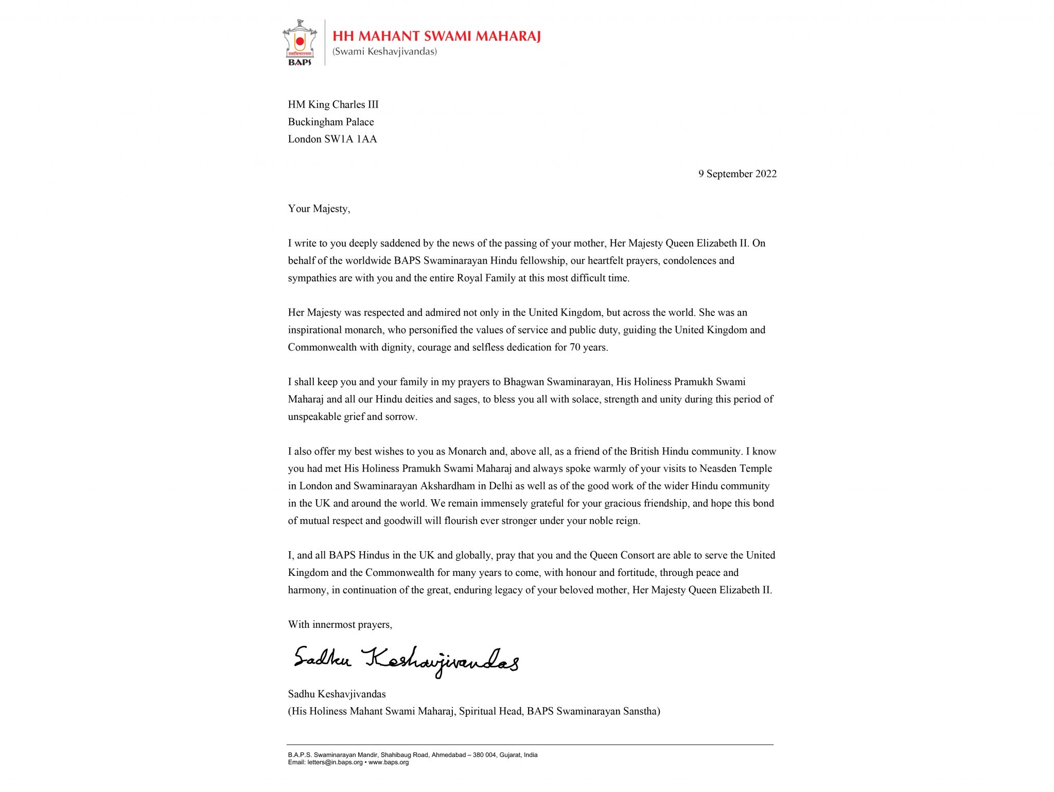 BAPS Shri Swaminarayan Mandir, London